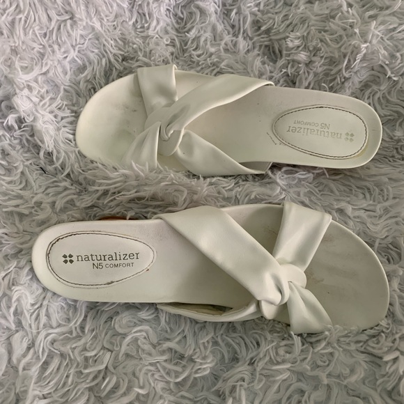 Naturalizer | Shoes | Naturalizer N5 Comfort White Wedge Slides | Poshmark